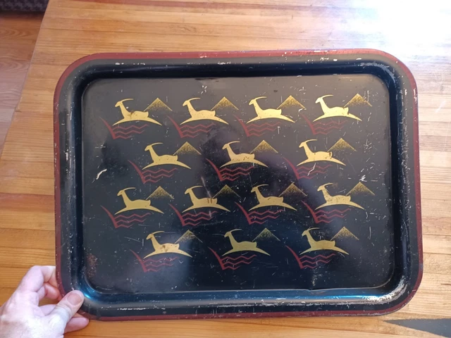 RARE VINTAGE 1970S BIBA Food Hall metal serving tray leaping deer ...