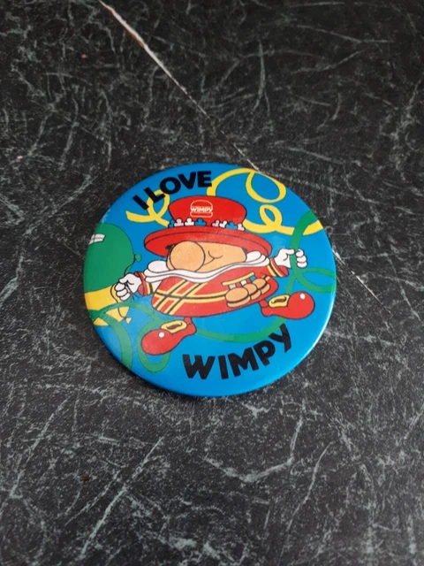 I LOVE WIMPY Vintage Badge Mr Wimpy Beefeater Restaurant Lapel Pin Gift ...
