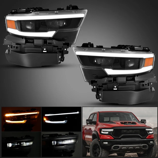 DUAL PROJECTOR FULL LED Headlights For 2019-2024 Dodge Ram 1500 TRX ...