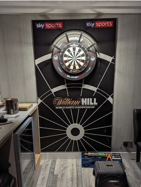 DART BOARD SOLID BOARD backing board William hill 7ft x 4ft BLACK(not a ...