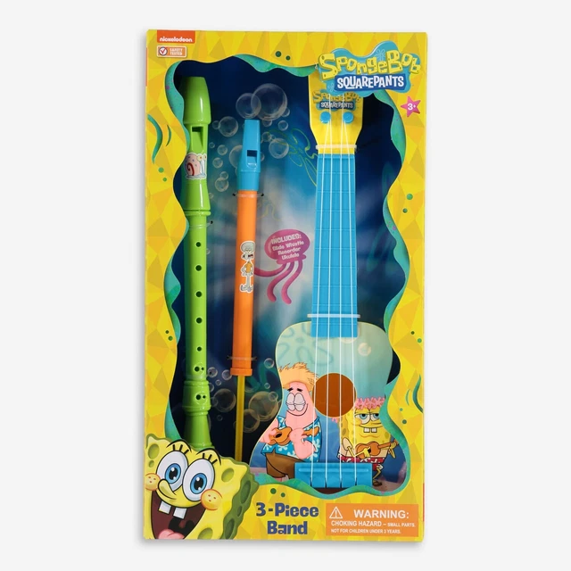 SPONGEBOB SQUAREPANTS 3-PIECE Band Set Ukulele, Recorder, Slide Whistle ...