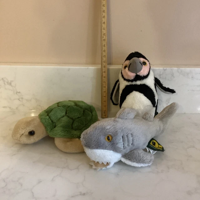BUNDLE OF 3 small Ravensden Collection Plush Including shark, penguin ...