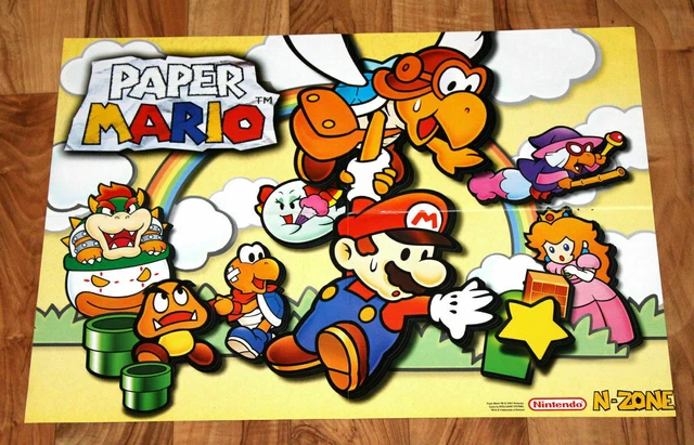 PAPER MARIO N64 / Gamecube Characters Rare Poster 56x40cm 2001 Nintendo ...