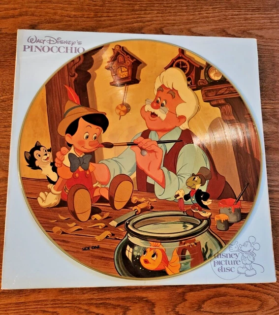 VINTAGE WALT DISNEY Picture Disc Pinocchio Record Vinyl 33 RPM 3102 $15 ...