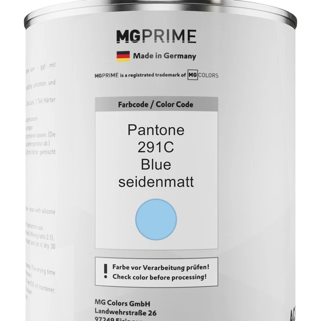 PANTONE 291C BLUE seidenmatt Acryl Lack 1,5 Liter 1500 ml Dose inkl ...