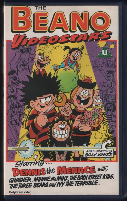 THE BEANO VIDEOSTARS (VHS 1995) Dennis The Menace Gnasher Minnie The ...