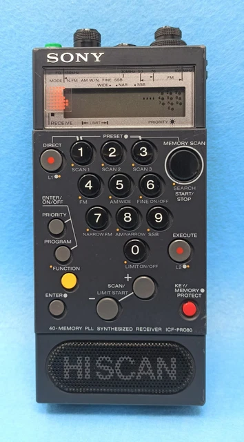 SONY ICF-PRO80 WORD banda ricevitore radio scanner a onde corte mondial ...