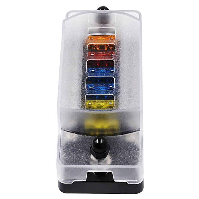 CAR PLASTIC FUSE Box 6 Ways Fuse Holder with 12pcs for Auto Car Boat RV ...