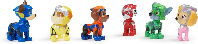 PAW PATROL BOX ROTTO 6 Figure PAW PATROL Film Super MIGHTY MOVIE SPIN ...