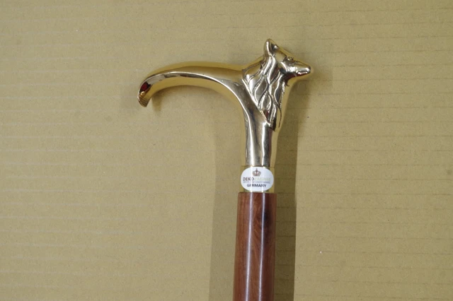 NOBLE EN LAITON Bois Collector Canne Bâton de Randonnée Marche 96 CM ...