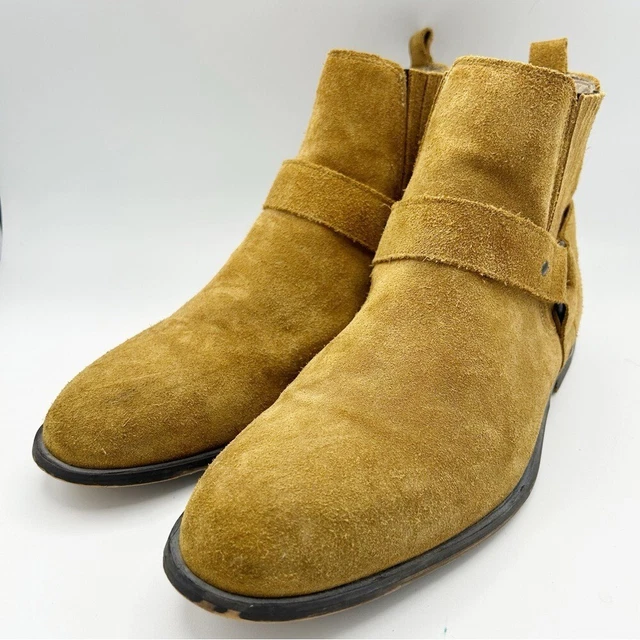 KURT GEIGER JACKSON Tan Suede Chelsea Boots Buckle Men's Size 45 £57.76 ...
