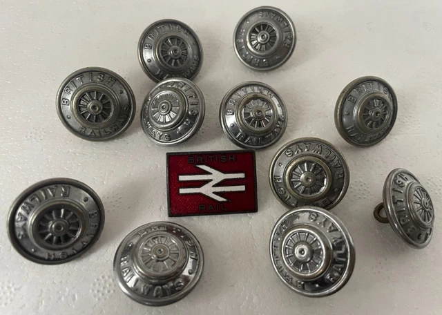 11 OLD BRITISH railway buttons & early H W Miller red enamel double ...