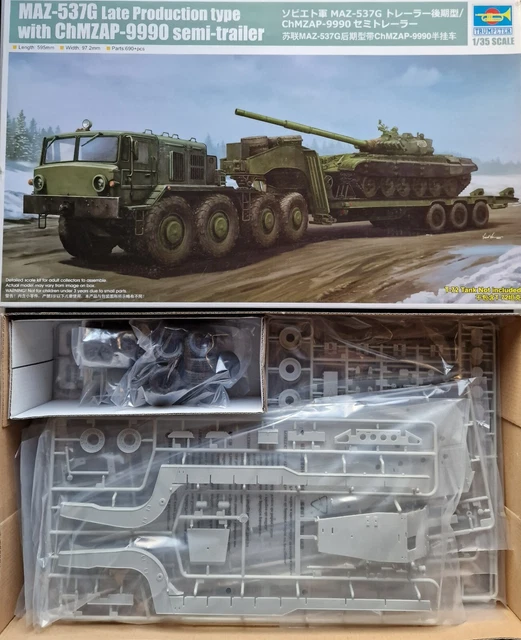 TRUMPETER 01065 MAZ-537G mit ChMZAP-9990-Sattelauflieger - 1:35 EUR 56 ...