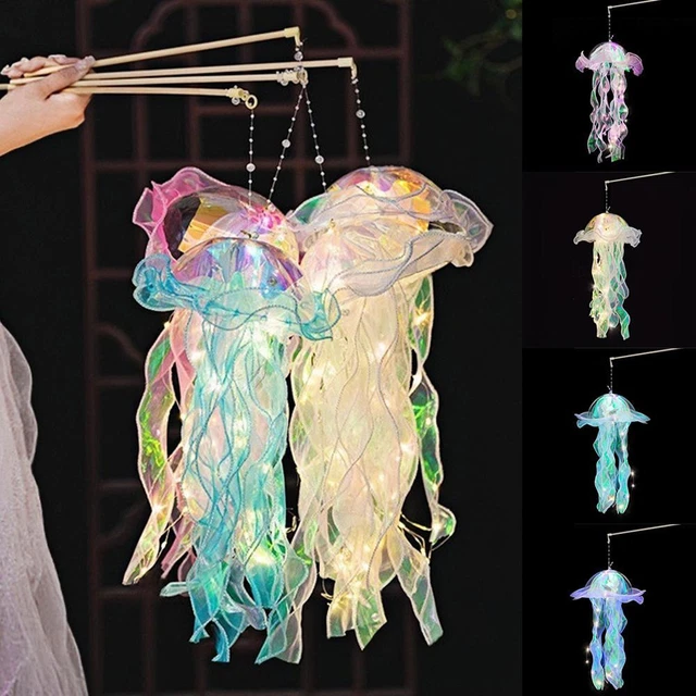 PORTABLE HANDHELD LED Jellyfish Light Kids Room Party Decor Night Light ...