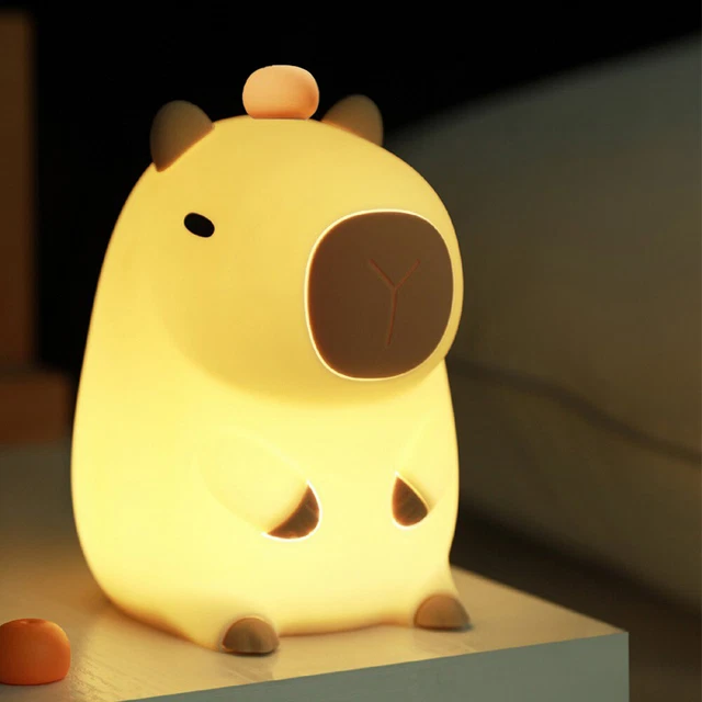 CAPYBARA NIGHT LIGHT Silicone Capybara Sleeping Lamp LED for Children ...