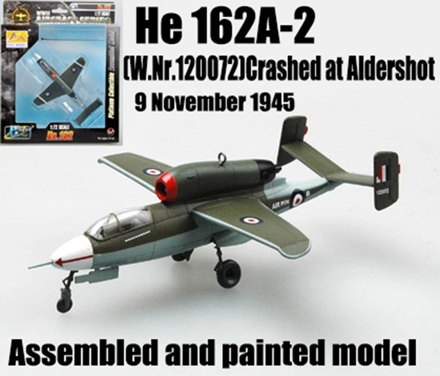 WW2 GERMAN HEINKEL He 162 1/72 crashed capture plane aircraft finish ...
