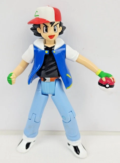 ASH KETCHUM ACTION Figure Nintendo Articulated 5” Vintage 2000 Hasbro ...