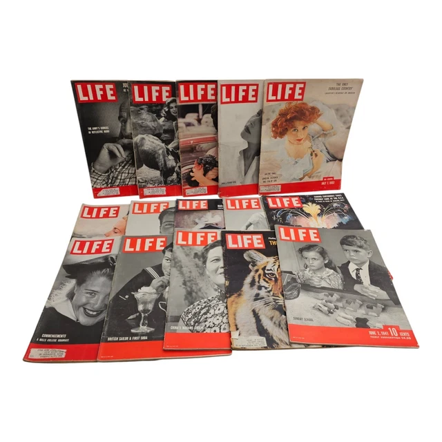 LIFE MAGAZINE LOT 15 Issues 1940-1960s Vintage Advertising Collectible ...