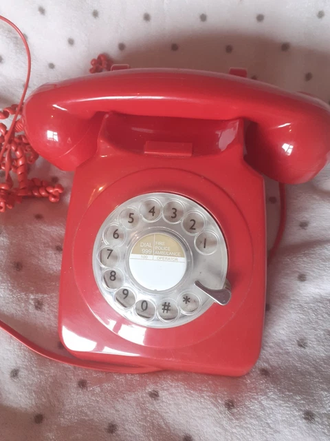 VINTAGE RED DIAL telephone £9.99 - PicClick UK