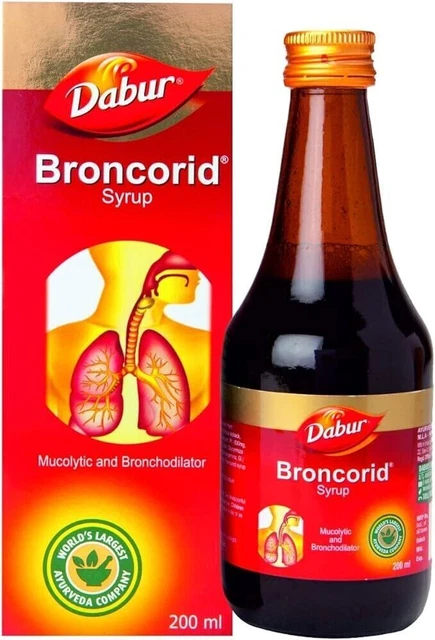 DABUR BRONCORID SYRUP For Chronic Bronchitis 200Ml Free Shipping $44.79 ...