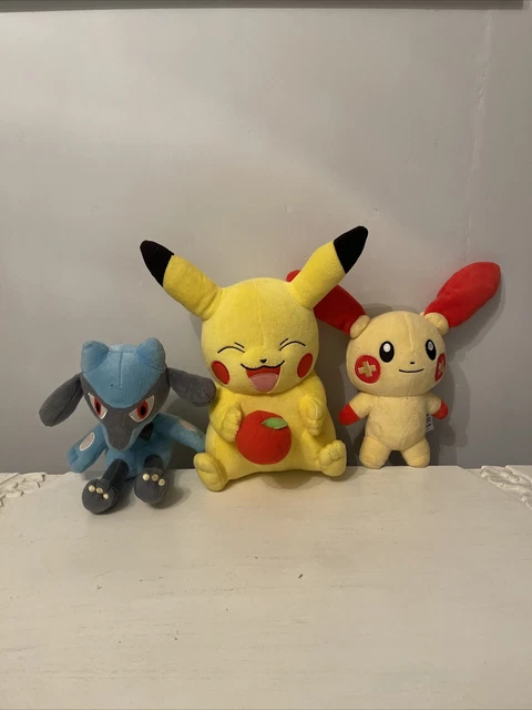 TOMY POKÉMON PLUSH Bundle Pikachu Riolu Plusle £20.00 - PicClick UK