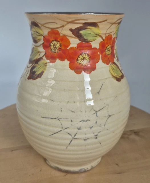 VINTAGE ARTHUR WOOD Art Deco Lustreware Vase Floral Cottage Style 1930s ...