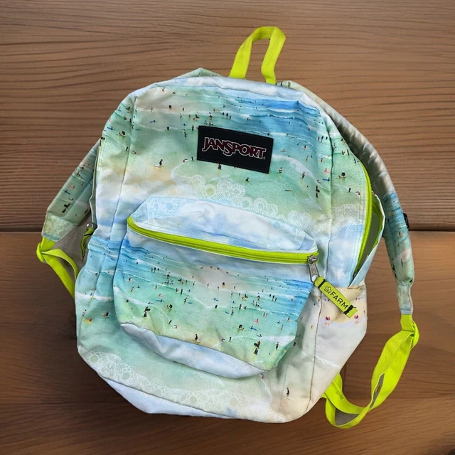 JANSPORT X FARM Rio Backpack Printed AOP Beach Ocean Water Limited ...