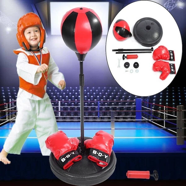 KIDS PUNCHING BALL Bag Speed Boxing Sports Set Adjustable Height ...