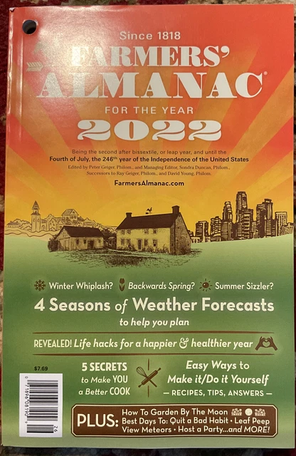 FARMERS' ALMANAC FOR the Year 2022 Magazine Book £6.85 - PicClick UK