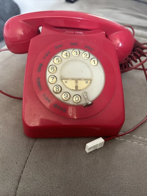 RETRO DESIGN GLOSS Red Dial Telephone Classic Phone £9.99 - PicClick UK
