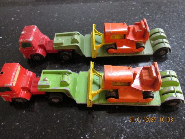 FORD TRACTOR K-17 Dyson Low Loader Matchbox 1971 Vintage Diecast ...