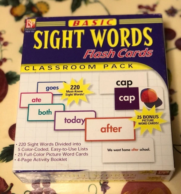 BASIC SIGHT WORDS Flash Cards Classroom Pack 245 Cards $8.00 - PicClick