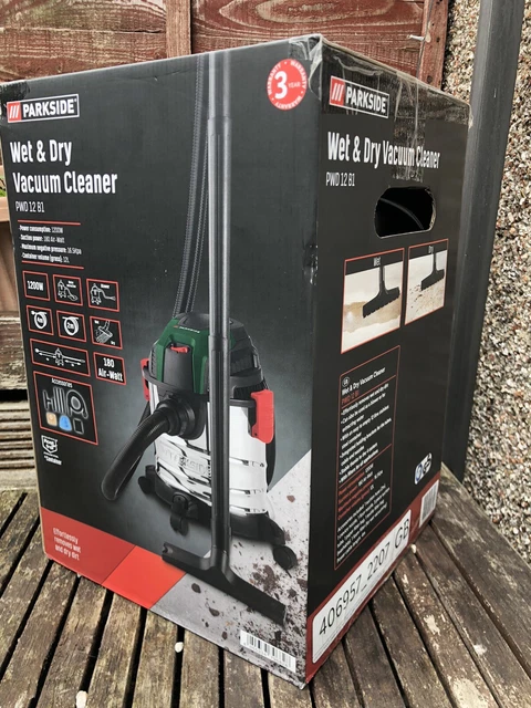 BRAND NEW PARKSIDE Wet & Dry Vacuum Cleaner PWD 12 B1 1200w 12L 2M ...