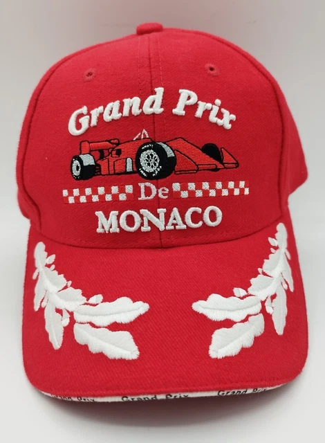 VINTAGE GRAND PRIX De Monaco Red Cap F1 Embroidered VGC Adjustable Pre ...