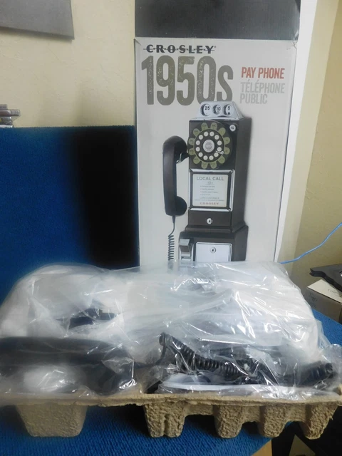 CROSLEY 1950S OLD Fashioned Payphone With Push Button Technology Black ...