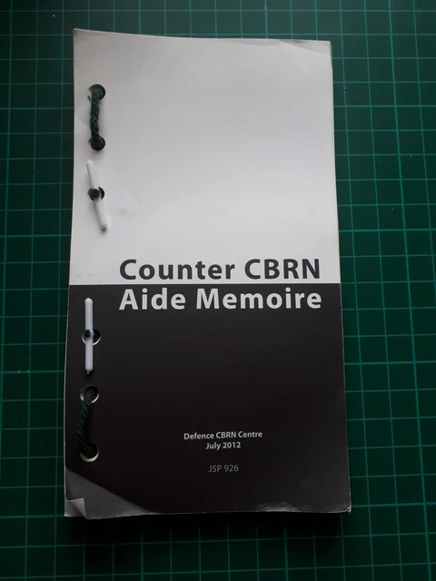 BRITISH ARMY COUNTER CBRN Aide Memoir JSP 926 military NBC pamphlet £5.50 - PicClick UK