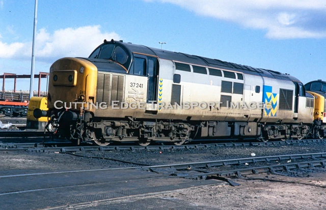 ORIGINAL RAILWAY SLIDE: Class 37 Diesel 37241 at Thornaby 1991? D-1164 ...