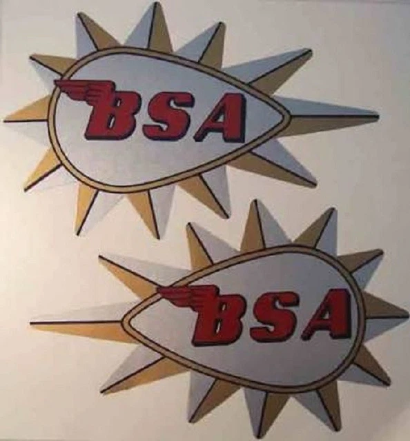 BSA TANK LOGO Stickers Decals Cafe Racer Metallic Ink 1 Pair £20.28 ...