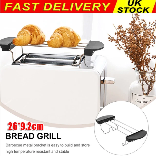 TOASTER GRILL STAINLESS Steel Bread Loaf Stand Sandwich Rack Slice Tray ...