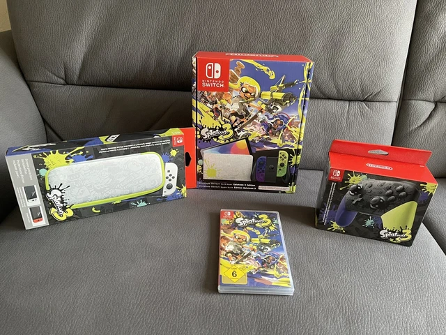 NINTENDO SWITCH (OLED-MODELL) Splatoon 3-Edition Set Controller NEU OVP ...