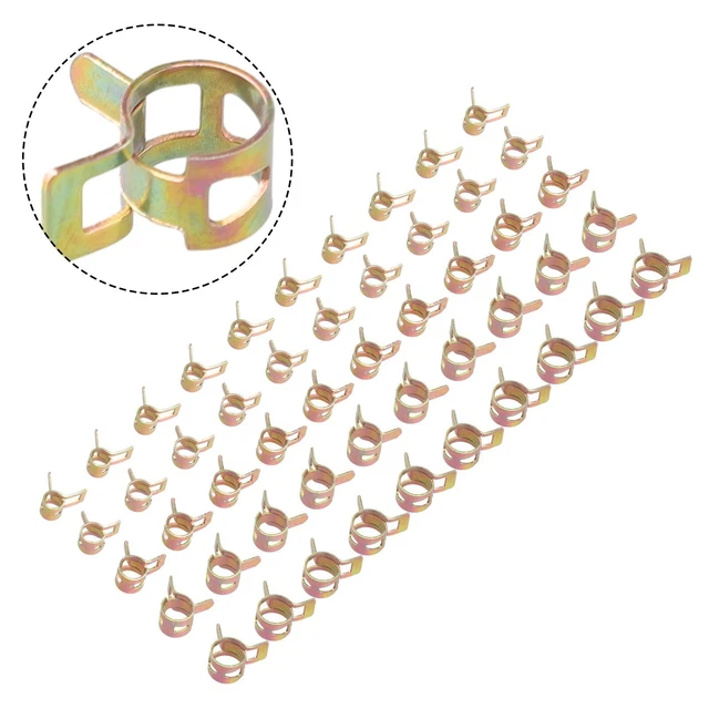 50PCS SPRING CLIP Fastener 5/6/7/8/9mm Fuel Pipe Hose Pipe Air Tube ...