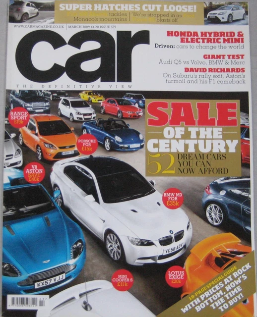 CAR MAGAZINE MARCH 2009 featuring Fiat Abarth, Ford, Audi, Mercedes ...