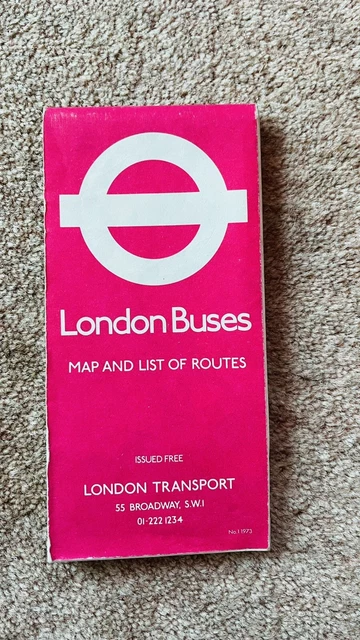 LONDON BUSES ROUTE Map And List Of Routes 1973. Issue No.1. Vintage ...