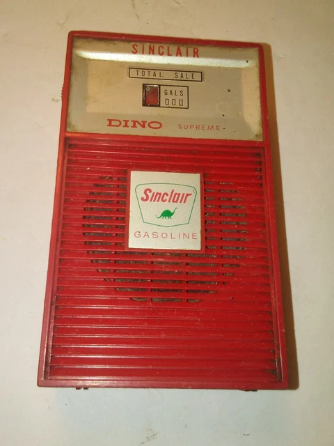 VINTAGE SINCLAIR GASOLINE Dino Gas Pump Transistor AM Radio 1960s POWER ...
