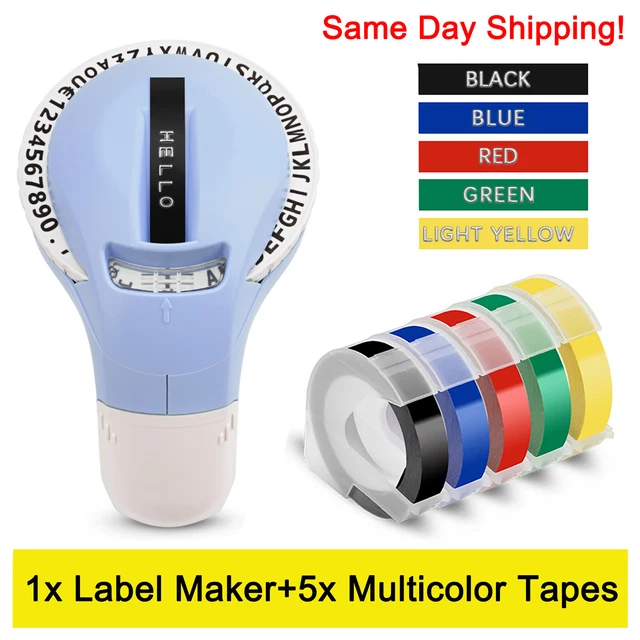 DYMO OMEGA EMBOSSING Label Maker with 5PK Label Tapes 9mm Dymo Junior ...