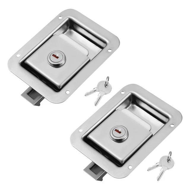 1 SET PADDLE Handle Latch With Keys Flush Mount Paddle Handle Locking ...
