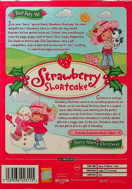 STRAWBERRY SHORTCAKE -BEST Pets Yet & Berry Merry Christmas 2-DVD *NEW ...