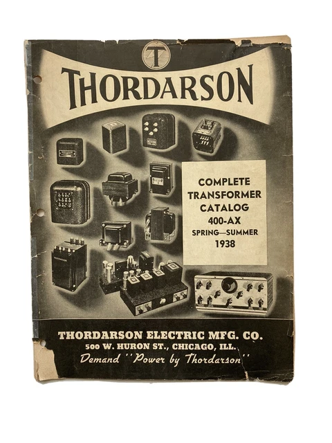1938 THORDARSON COMPLETE Transformer Catalog 400-AX Chicago IL $24.50 ...