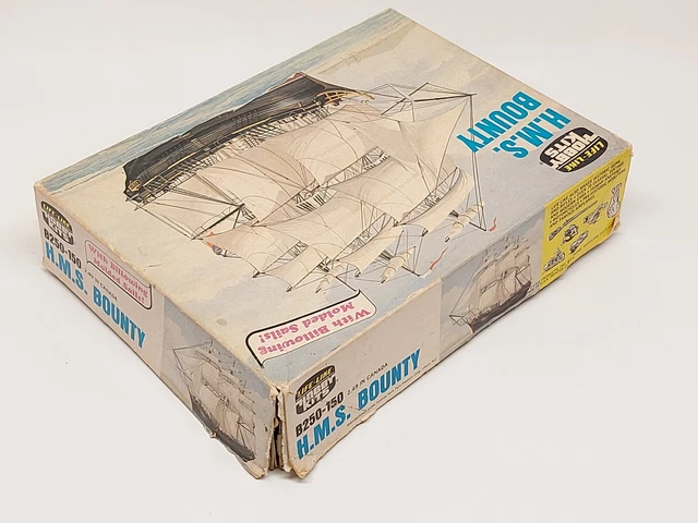VINTAGE LIFE-LIKE HOBBY Kits H.M.S. Bounty Model Ship Kit B250-150 $19. ...