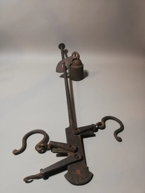ANTIQUE IRON SCALE Running Weight Scale Beam Scale Bag Scale Marked Old ...